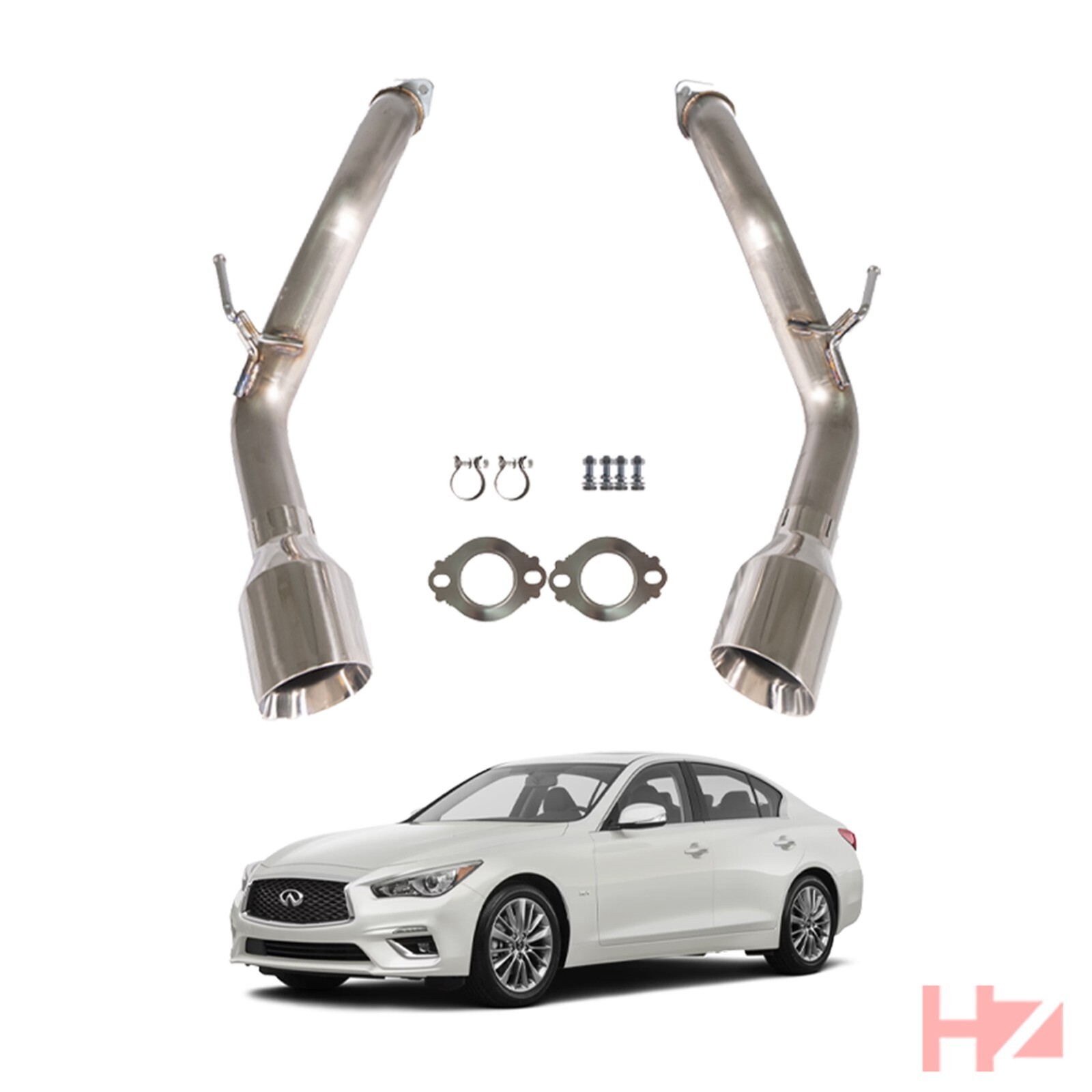 Performance Axle Back Exhaust for 2014-2022 Infiniti Q50 Q50S Sedan V2 ...