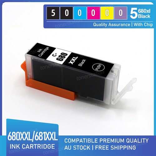 5 x Black PGI-680 XXL Ink Cartridge For Canon TS6360 TS8160 TS8360 ...