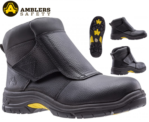 MENS AMBLER SAFETY S3 COMPOSITE TOE CAP WORK LEATHER SHOES WELDING ...