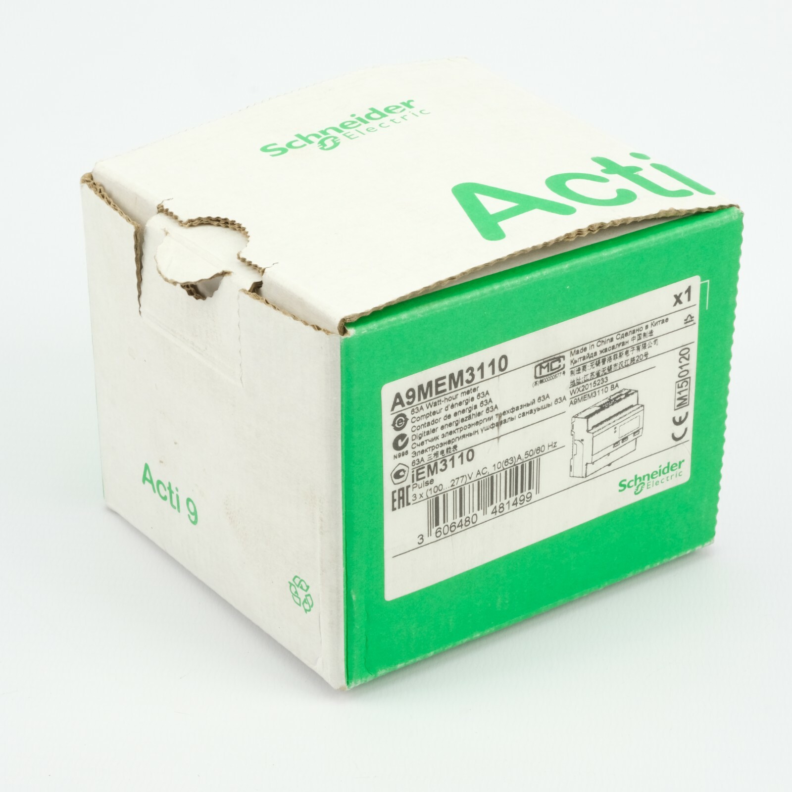 Schneider Electric A9MEM3110 3 Phase kWh Meter 63a Pulse Output Mid for ...