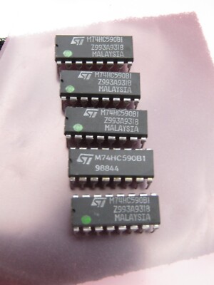 ( 5 PCS ) M74HC590B1 8-Bit Binary Counter With 3-State Output Reg STM ...