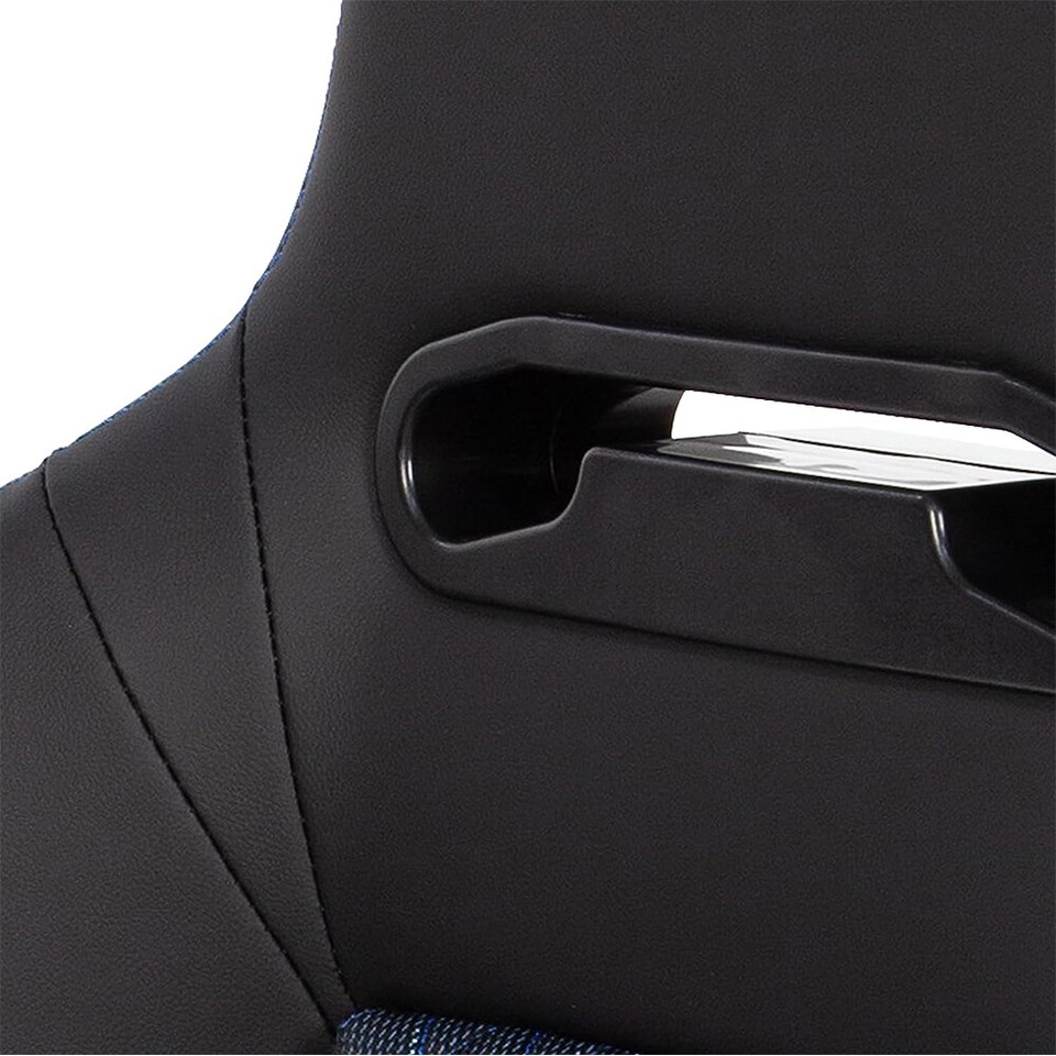 1 Pair Black&Blue Racing Seats PU Leather Reclinable Sport Bucket W/2 ...