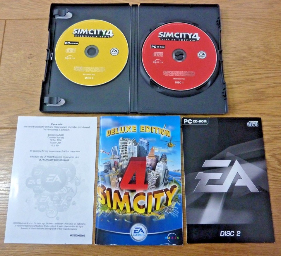 Sim City 4 Deluxe Edition for PC 2x CD Rom Disc | eBay