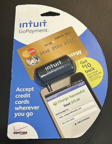 Verizon Quickbooks Intuit Gopayment Mobile Payment Credit Card Swiper ...