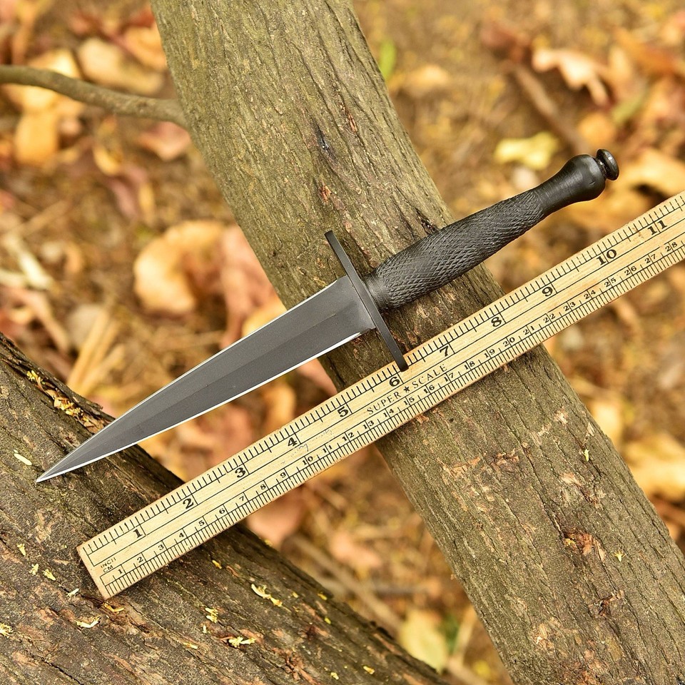 Custom Handmade Fix Blade Double Edge Dagger Knife With Leather Sheath ...