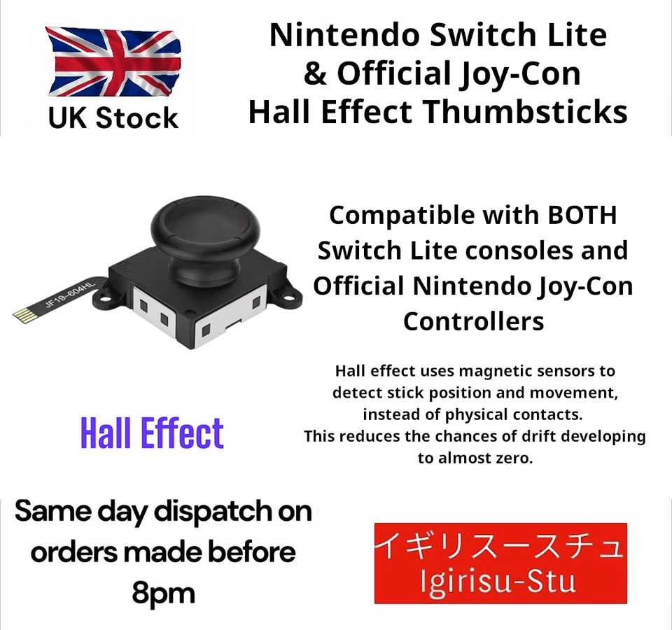 Hall Effect Replacement Analog Joystick/Thumb Stick Nintendo Switch Joy ...