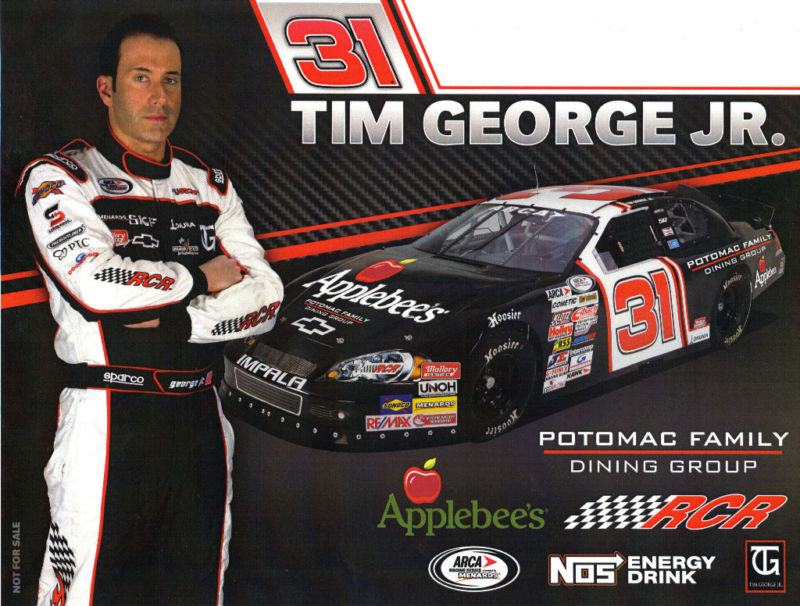 TIM GEORGE JR 2011 APPLEBEE'S #31 ARCA POSTCARD | eBay