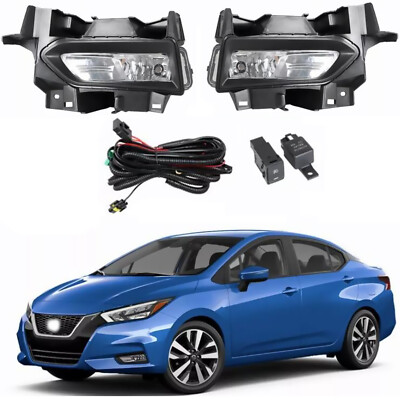For 2020 2021 Nissan Versa Fog Lights Lamps with Bezel and Set L&R Side ...