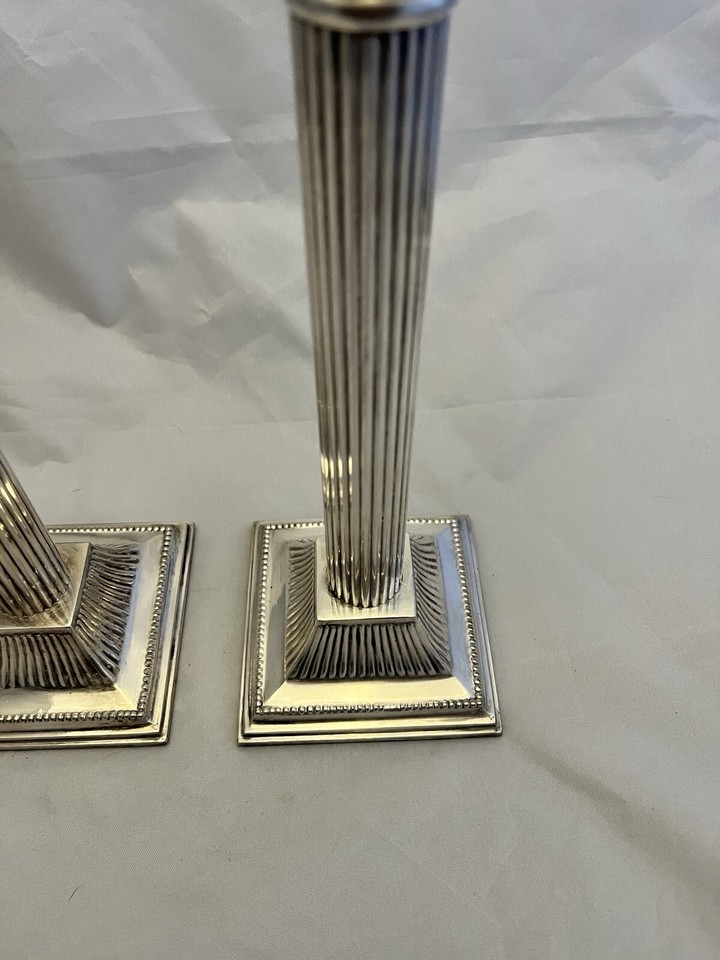 Vintage Silver Plate F.B Roger’s Candlestick Pair, Corinthian Columns ...