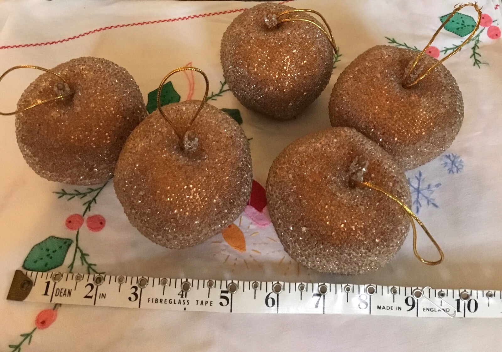 Bronze Coloured Apples Sparkly Baubles | Decorations | eBay UK