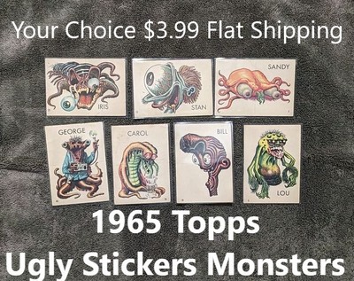 1965 Topps Ugly Stickers (Monster) YOUR CHOICE $3.99 Flat Shipping | eBay
