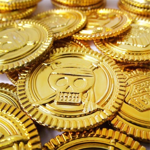 Cosplay Treasure Decorations Pirate Gold Coins Game Coin Skull ...