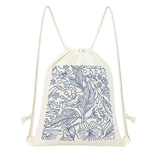 Floral Leaf Drawstring Backpack Aesthetic Drawstring Bag for Women Gift ...