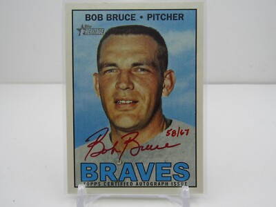 BOB BRUCE 2016 TOPPS HERITAGE REAL ONE RED INK AUTOGRAPH AUTO #58/67 ...
