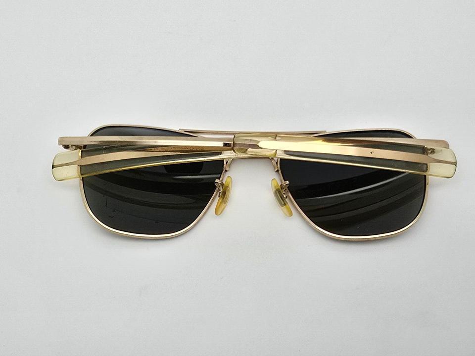American Optical AO HGU-4/P Gold Grey Lens Aviator Military Sunglasses ...