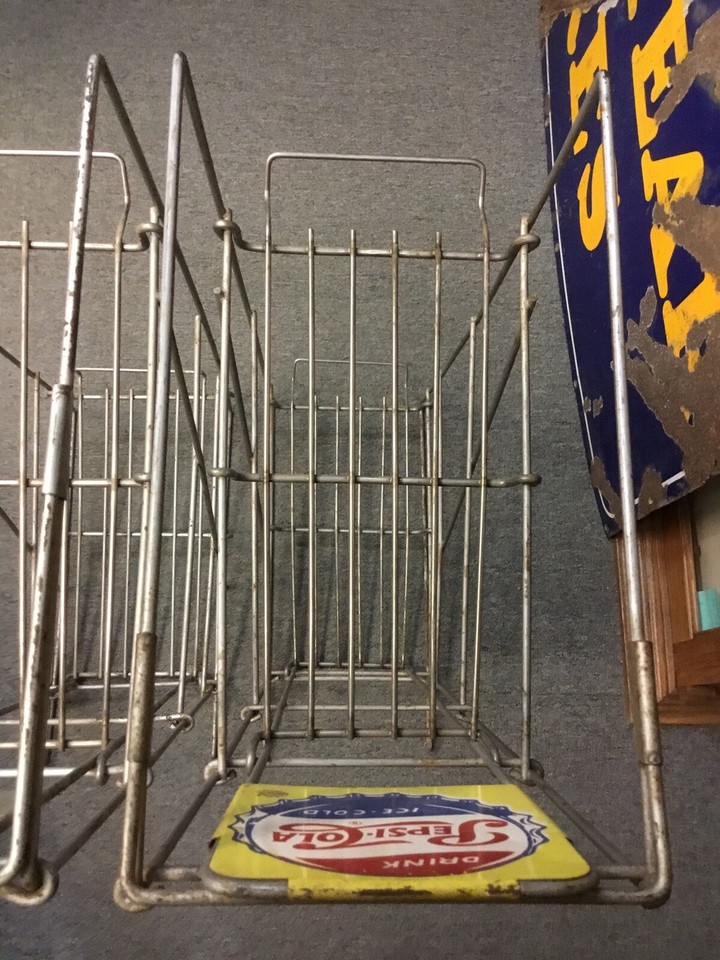 Rare 1940s 50s Pepsi Cola Store Display Bottle Racks Two Total Double ...