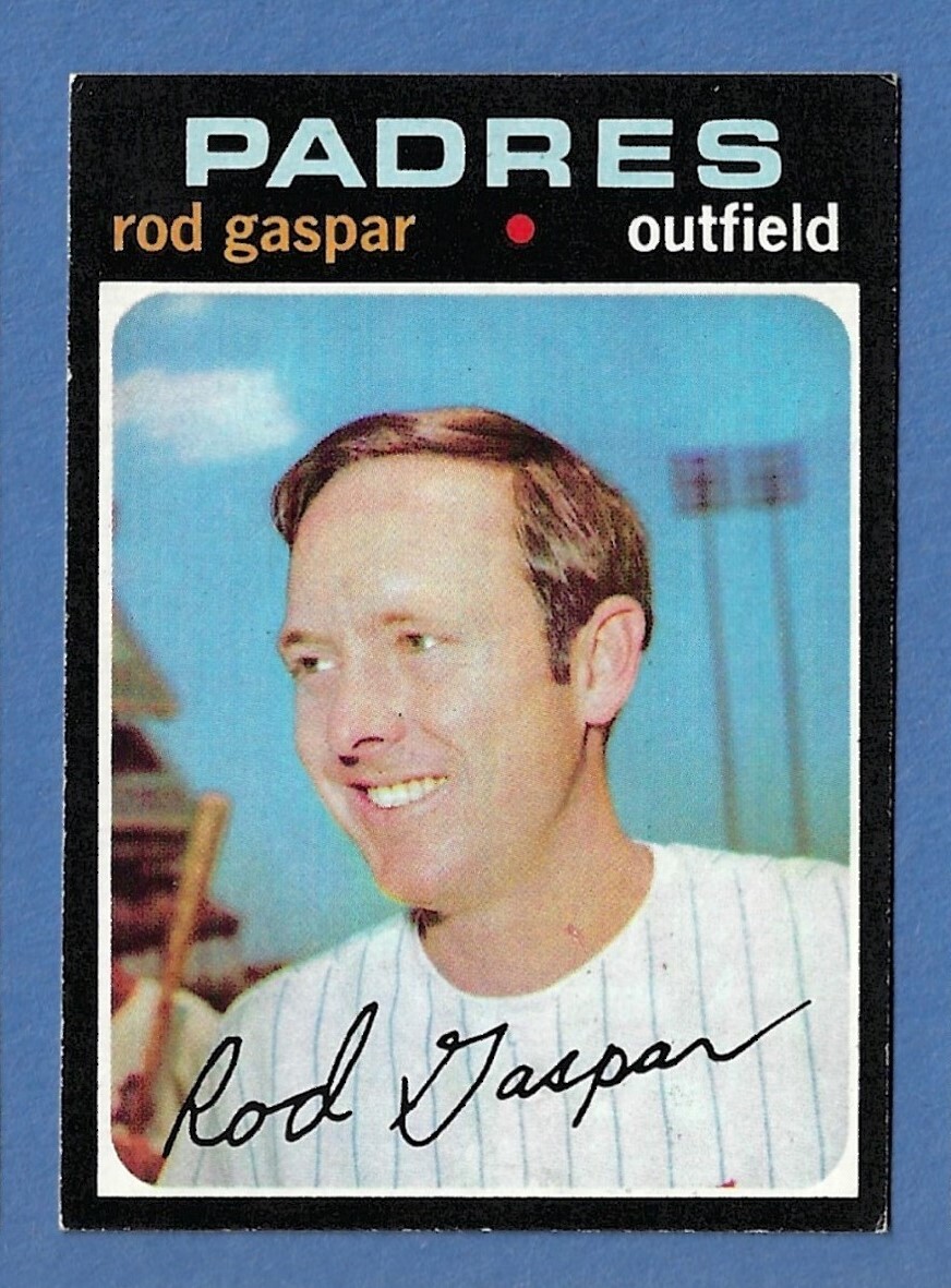 VINTAGE 1971 TOPPS BASEBALL CARD #383 ROD GASPAR SAN DIEGO PADRES NM ...