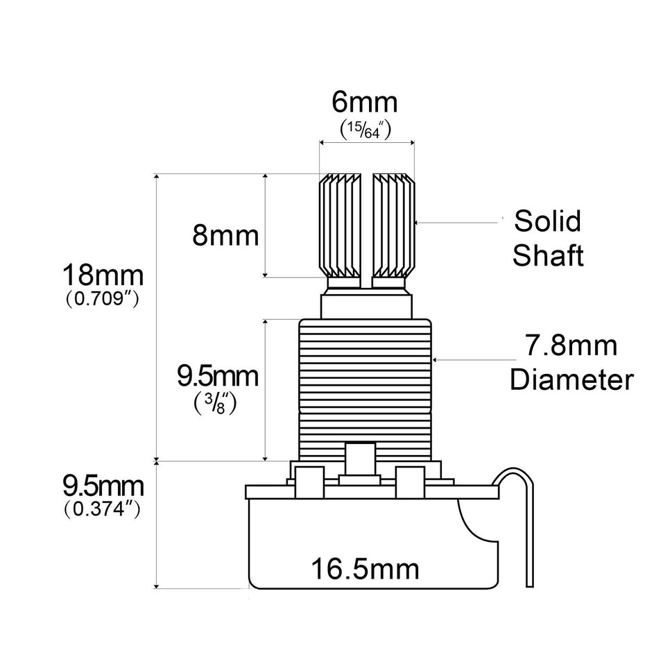 Set of Rhythm Roller Knobs Solid Shaft Mini Pots w/ Bracket For Fender ...