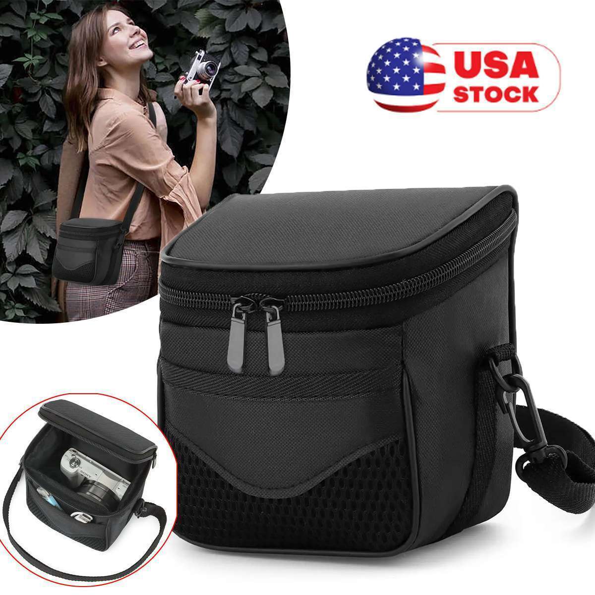 Camera Protective Bag Shoulder Pouch Zipper Case for Nikon Canon Sony ...