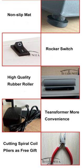 Intbuying 110v Desk Calendar Notebook Maker Plastic Spiral Coil Binding ...