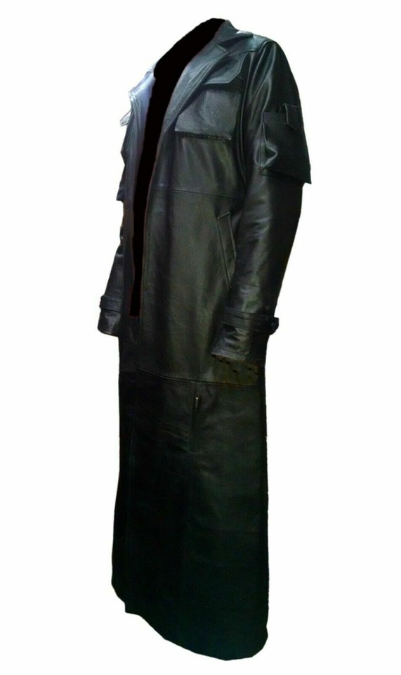 Punisher War Zone Thomas Jane Black Leather Trench Coat Jacket | eBay