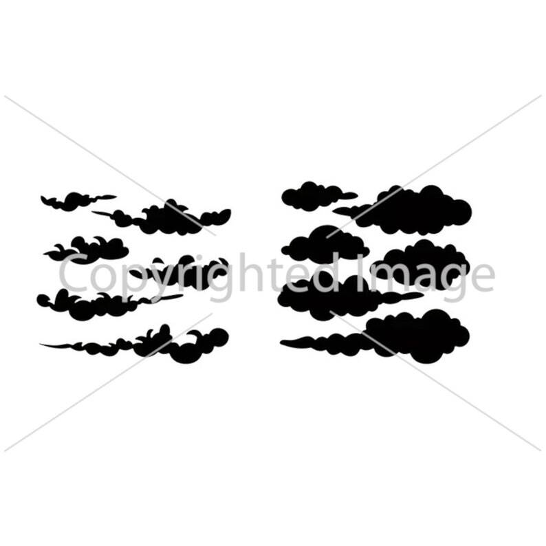 Clouds stencil set Airbrush art stencil set Artists cloud template | eBay