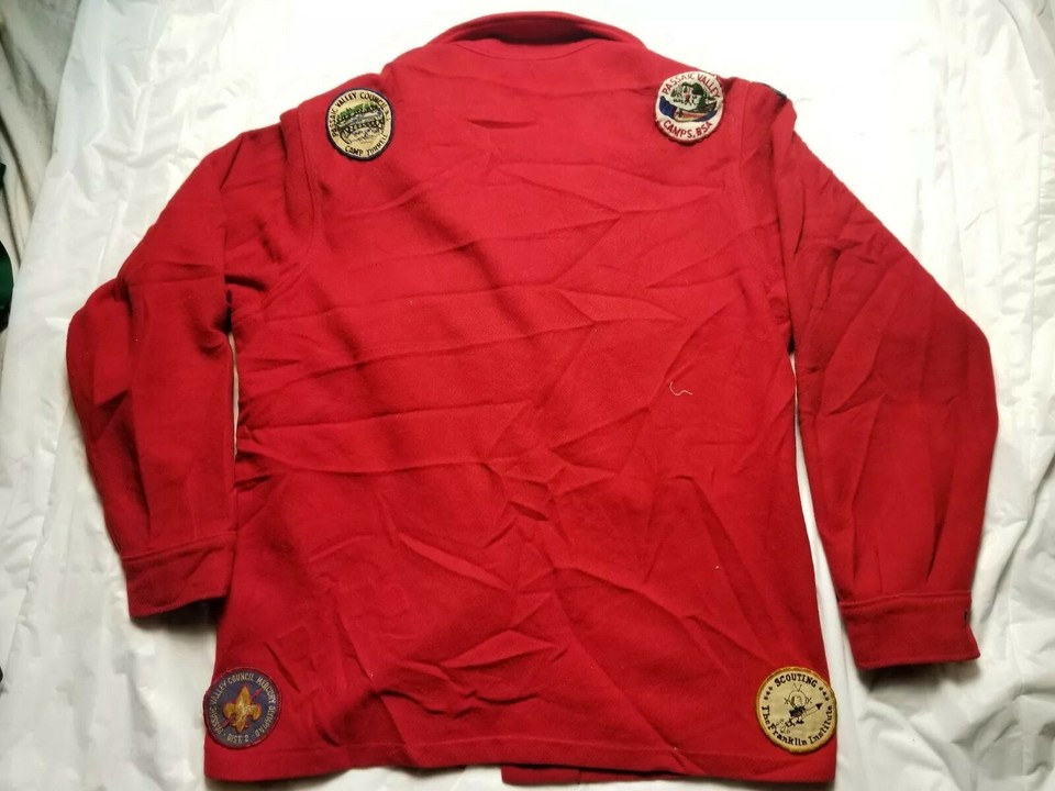 Vintage Boy Scouts BSA Wool Shirt Jacket Coat 70s 60s Patches SIZE 42 ...