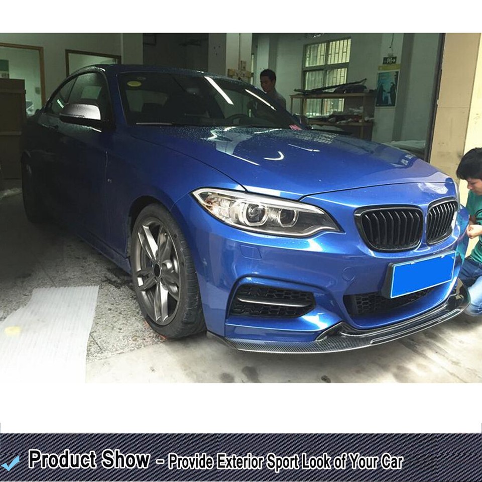 For BMW F22 M-Sport M235i M240i 2014-2019 Real Carbon Front Bumper Lip ...