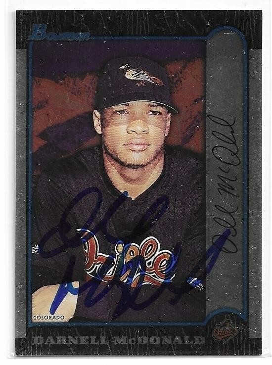 DARNELL McDONALD Autographed Signed 1999 Bowman Chrome card Baltimore ...