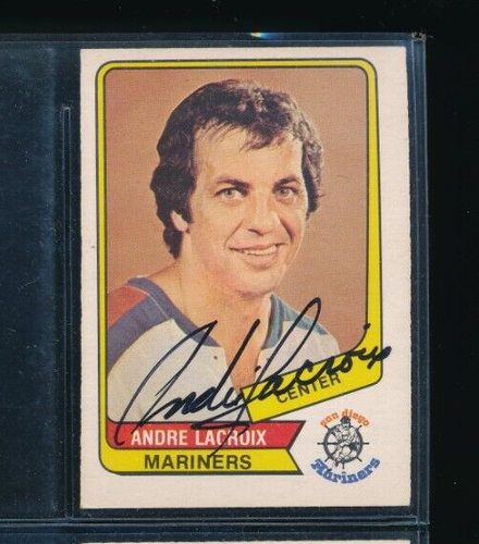 1976-77 O-Pee-Chee #80 Andre Lacroix Mariners Signed Autograph (HM61 ...