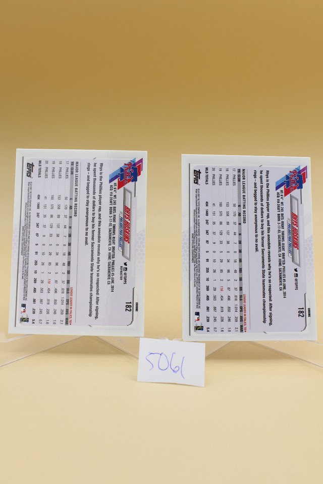 2021 Topps Chrome Pink & Sepia Refractors #182 Rhys Hoskins NM+ | eBay