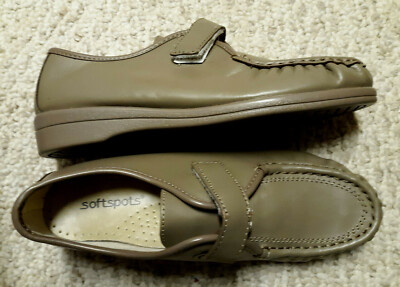 Comfort SOFTSPOTS R Dark Gray LEATHER Women's Size 9.5 Loafers Walking ...