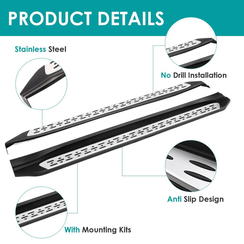 Fits 2014-2019 2017 2018 Toyota Highlander Nerf Bars Side Steps Running ...