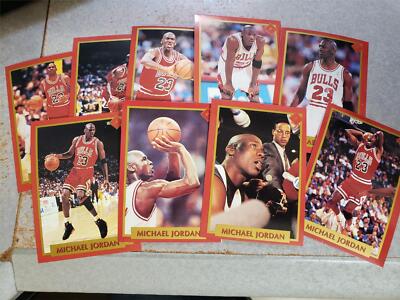 Michael Jordan Chicago Bulls Red Border 1991 Tuff Stuff Jr Set (9 Cards ...