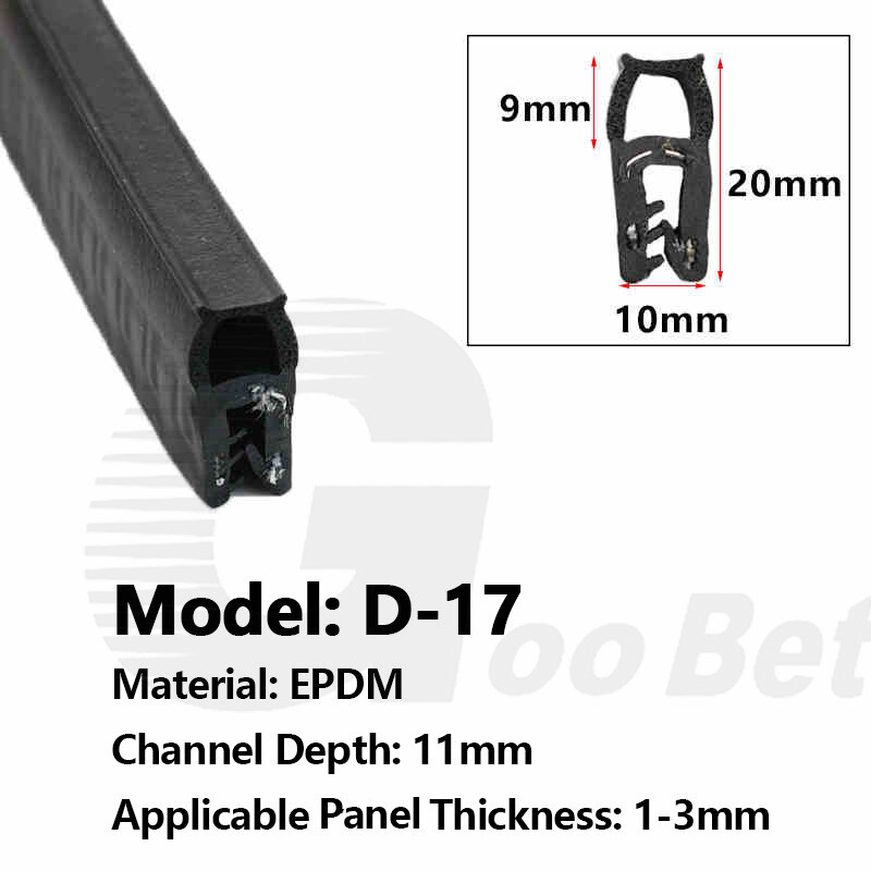 Car Finned Rubber Edge Trim Seal U Profile Van Boat Truck Door Bonnet ...