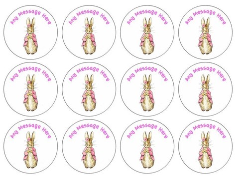 Flopsy Bunny Peter Rabbit Edible Wafer Cup Cake Toppers Standing or ...