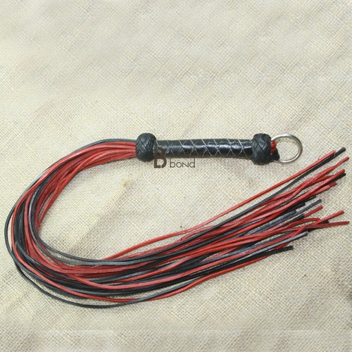 Real Genuine Cow Hide Leather Lace Flogger 25 Falls Red Black Stingy ...