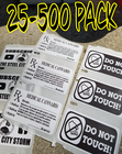 CUSTOM 1.25x2.25 inch labels 100-1000 Pack black and white sticky ...