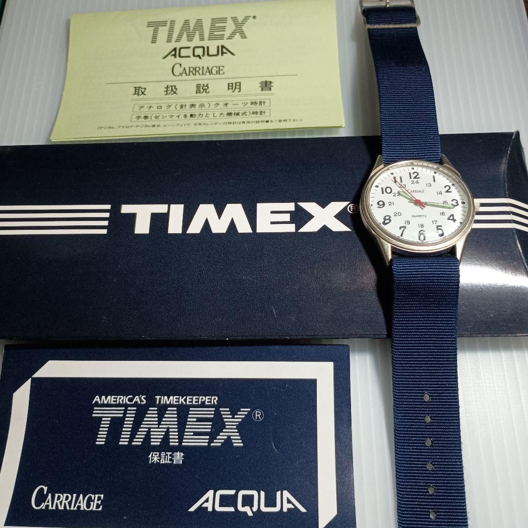 Timex Carriage Watch Vintage 90's Navy Strap Quartz A… - Gem