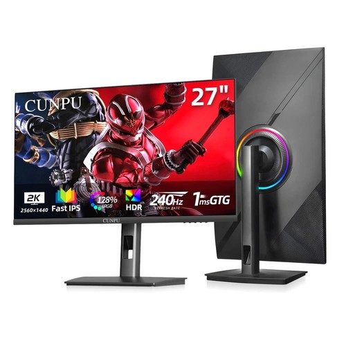 27 Inch 1440P QHD 240Hz Gaming Monitor, Fast IPS, 1ms 2K Gamer Monitor ...