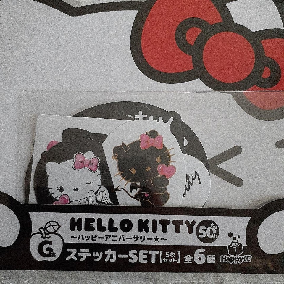 Hello Kitty 50th Happy Kuji A Prize Angel Devil Figure Sticker | eBay