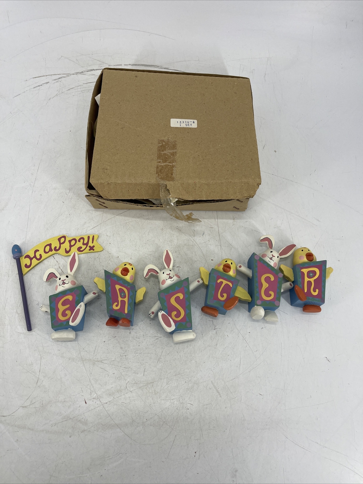 NEW Midwest of Cannon Falls Set of 7 Happy Easter Wooden Bunny & Duck ...