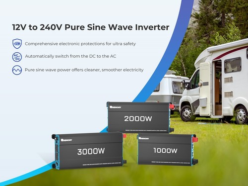 Renogy 1000W 2000W 3000W Pure Sine Wave Inverter w/ UPS 12V to 240V ...