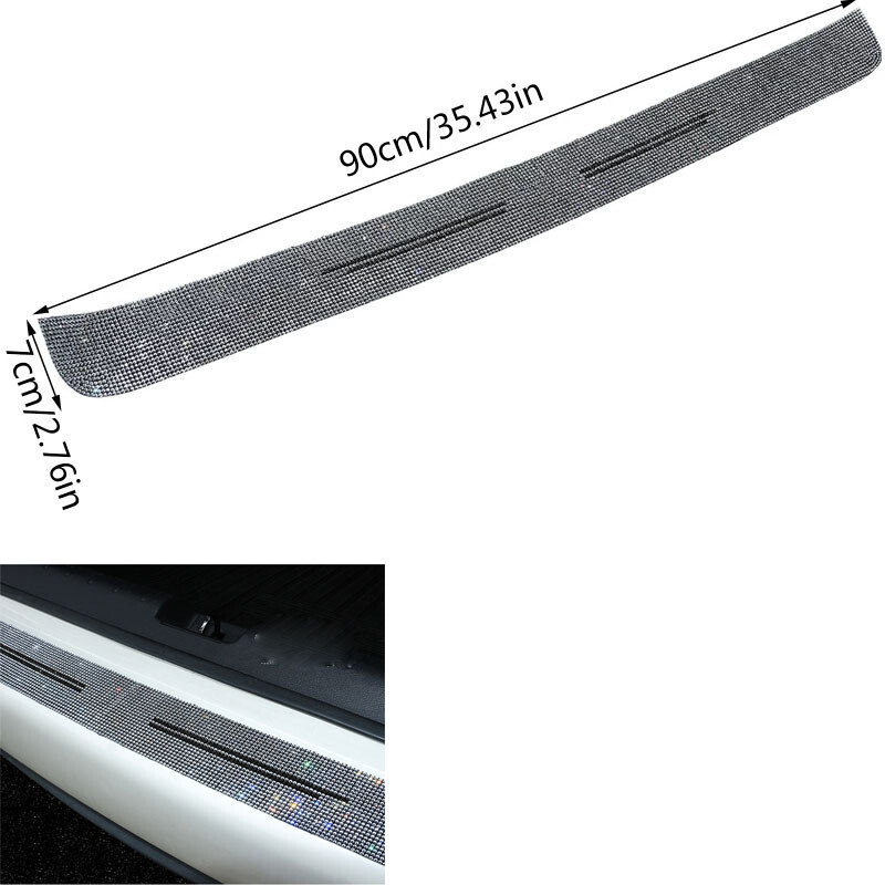 Car Rear Bumper Protector Trim Strip Trunk Sill Guard Scratch Pad Cover ...
