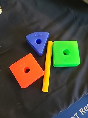 Vintage Fisher Price Multi Color Shapes Stacking Plastic Blocks | eBay