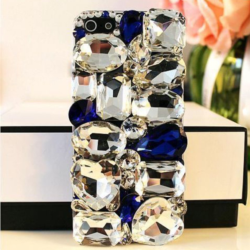 Handmade Luxury Bling Diamond Rhinestone Crystal Jewelled Back Phone ...
