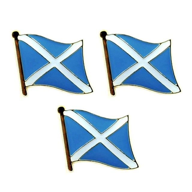 LOT OF 3 SCOTLAND FLAG LAPEL PINS 0.5" St Andrews Cross Saltire Badge ...