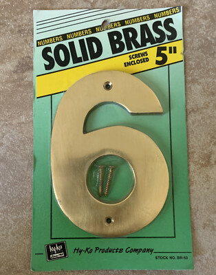 HY-KO 5” Solid Brass Screw On House Mailbox Numbers | eBay