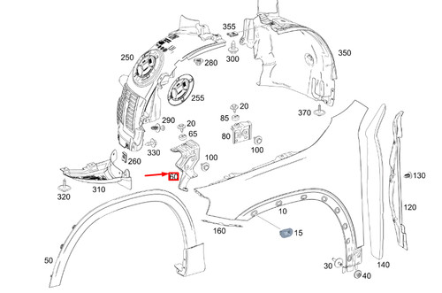 MERCEDES-BENZ GLB X247 FRONT RIGHT FENDER BRACKET A2478800214 NO DUTY ...