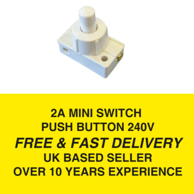 MINI MINIATURE 2A ON OFF MAINS 240V PUSH BUTTON PRESS SWITCH | eBay UK